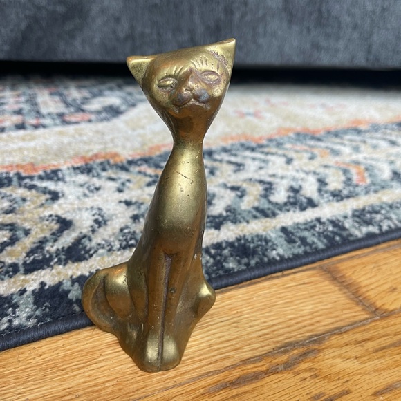 MCM | Art | Vintage Mid Century Modern Brass Siamese Cat Statue ...